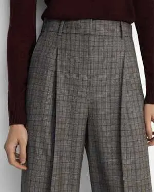 Theory Checked Tailored Wide-leg Trousers