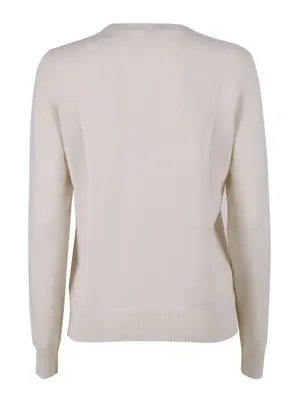 Peserico Embellished Round Neck Sweater - White