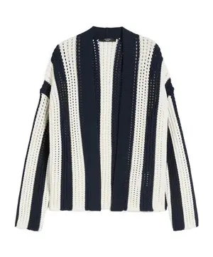 MAX MARA Weekend Max Mara Striped Cotton Yarn Cardigan