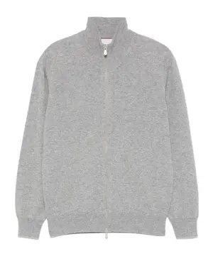 Brunello Cucinelli Cashmere Zip Cardigan - Gray