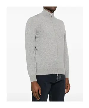 Brunello Cucinelli Cashmere Zip Cardigan - Gray