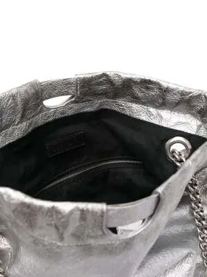 Balenciaga Crush Charm Detailed Medium Tote Bag - Silver
