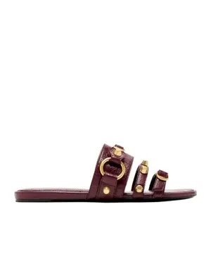 Balenciaga Stud Detailed Slip-on Sandals - Red