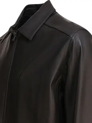 Vince Zippered Lambskin Leather Jacket - Black