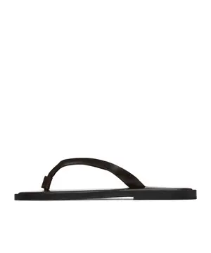 Auralee Square Toe Open Toe Flip Flops