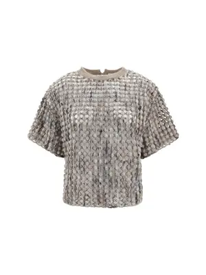 Brunello Cucinelli Short Sleeve Knit Top