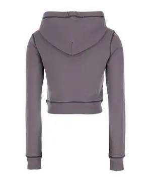 DIESEL® F-slimmy-hood" Drawstring Cropped Hoodie - Grey