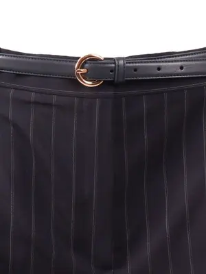 Max Mara Pinstriped Bermuda Shorts With Belt - Black