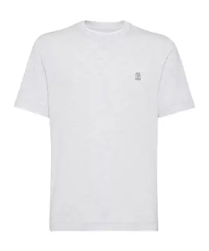 Brunello Cucinelli Logo Embroidered Layered T-shirt - White