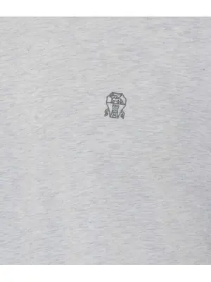 Brunello Cucinelli Logo Embroidered Layered T-shirt - White