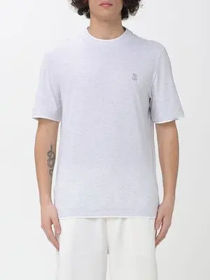 Brunello Cucinelli Logo Embroidered Layered T-shirt - White