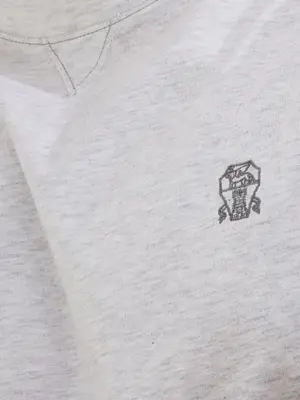 Brunello Cucinelli Logo Embroidered Layered T-shirt - White