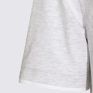 Brunello Cucinelli Logo Embroidered Layered T-shirt - White