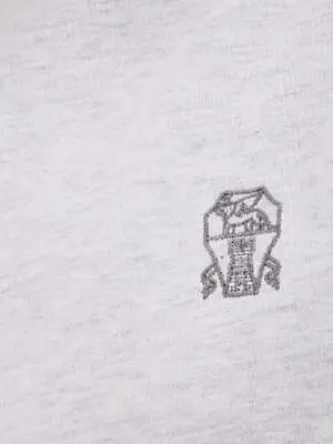Brunello Cucinelli Logo Embroidered Layered T-shirt - White