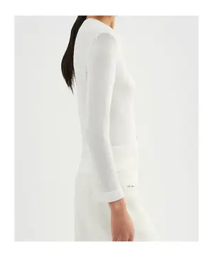 JIL SANDER Crew Neck Cardigan With Floral Embroidery - Piuma