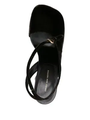 Dries Van Noten Square-toe High-heeled Slingback Sandals