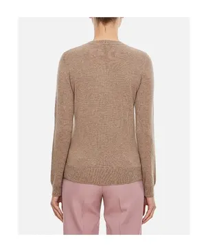 Max Mara Crewneck Long-sleeved Jumper With Front Logo Jacquard