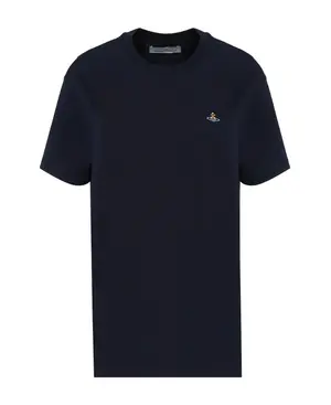 VIVIENNE WESTWOOD Orb Embroidered Crewneck T-shirt - Navy Blue