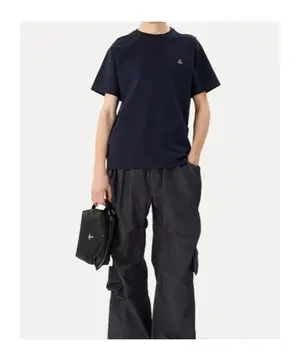 VIVIENNE WESTWOOD Orb Embroidered Crewneck T-shirt - Navy Blue