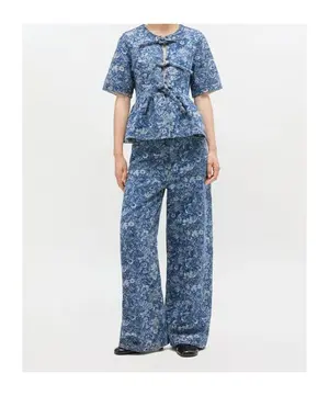 GANNI Tapestry Peplum Blouse