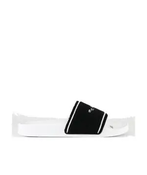 Off-White Logo-embroidered Slides - White