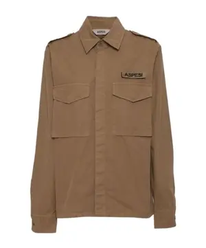 Aspesi Garment-dyed Military Shirt - Brown