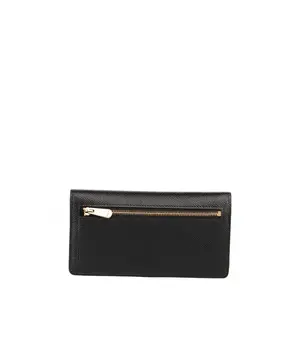 FERRAGAMO Gancini Logo Plaque Continental Wallet - Black