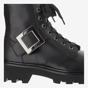 ROGER VIVIER Buckled Lace-up Combat Boots