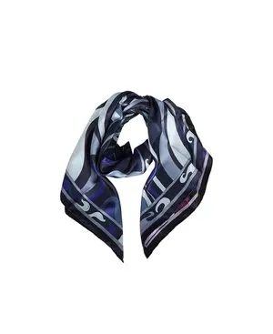 Emilio Pucci Printed Silk Scarf - Black