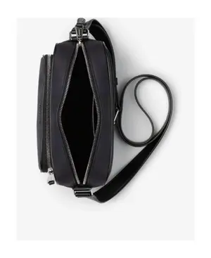 Burberry Paddy Logo Plaque Checked Messenger Bag - Blue