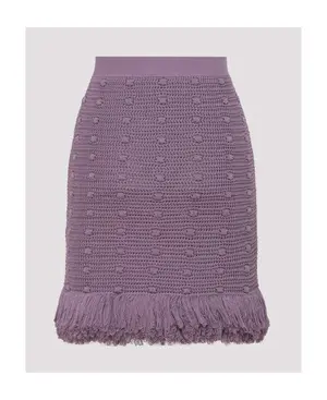 Bottega Veneta Knitted Mini Skirt With Tassel Hem