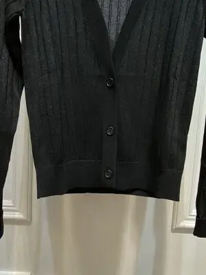 Saint Laurent V-neck Knitted Cardigan With Logo Detail
