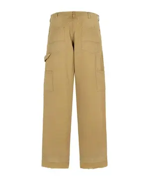 MAISON MARGIELA Herringbone Frayed Hem Trousers - Beige