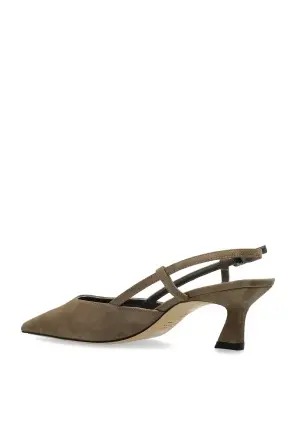 STUART WEITZMAN Pointed Toe High Heel Slingback Sandals - Green