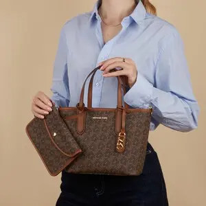 Michael Kors Logo Pattern Tote Bag With Removable Shoulder Strap