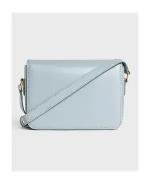 Celine Teen Triomphe Bag In Shiny Calfskin - Blue