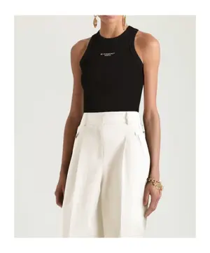 Givenchy Logo Ribbed Tank Top - Black
