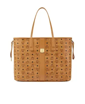Mcm Liz Logo Plaque Top Handle Bag