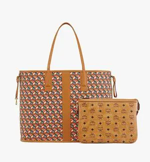 Mcm Liz Logo Plaque Top Handle Bag