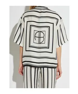 ANINE BING Striped Short-sleeve Shirt - No