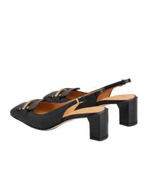 TOD'S Logo Engraved Slingback Pumps With Thick Heel