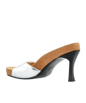 Balenciaga X Scholl Buckle Detailed Heeled Sandals - Silver