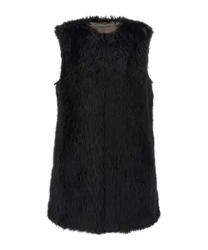 Herno Faux Fur Sleeveless Gilet - Black