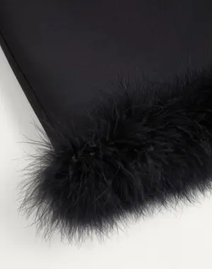 Valentino Garavani Crepe Couture Skirt With Feather Trim