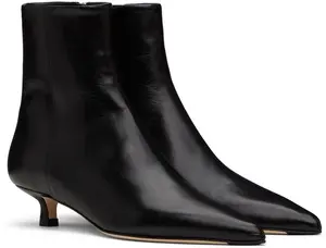 AeydĒ Pointed Toe Zip-up Ankle Boots - Black