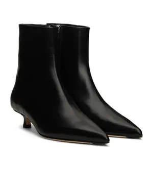 AeydĒ Pointed Toe Zip-up Ankle Boots - Black