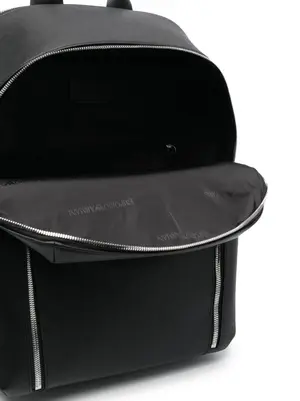 Emporio Armani Logo Plaque Zipped Backpack