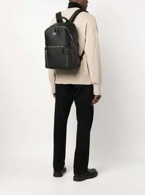 Emporio Armani Logo Plaque Zipped Backpack