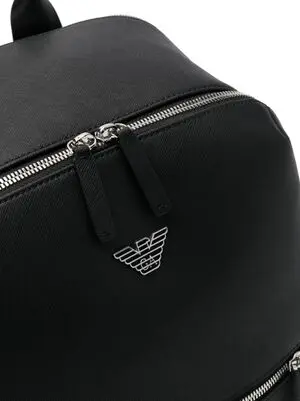 Emporio Armani Logo Plaque Zipped Backpack