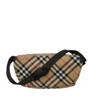 Burberry Vintage Check Equestrian Knight Motif Belt Bag - Sand-colored